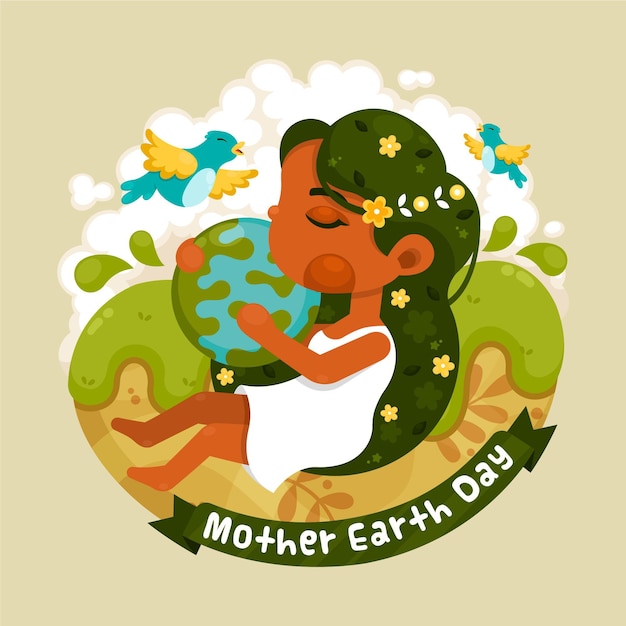 Vibrant Mother Earth Embracing Nature on Mother Earth Day | Jiffy Designs