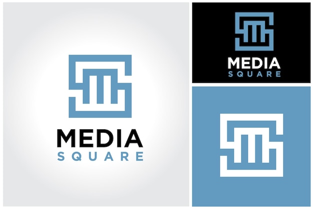 Sleek and Minimalist Media Square Logo Design | Jiffy Designs
