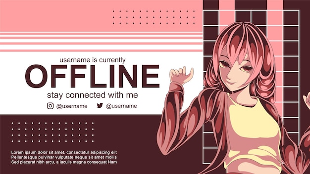 Vibrant Offline Banner with Anime-Inspired Illustration | Jiffy Designs
