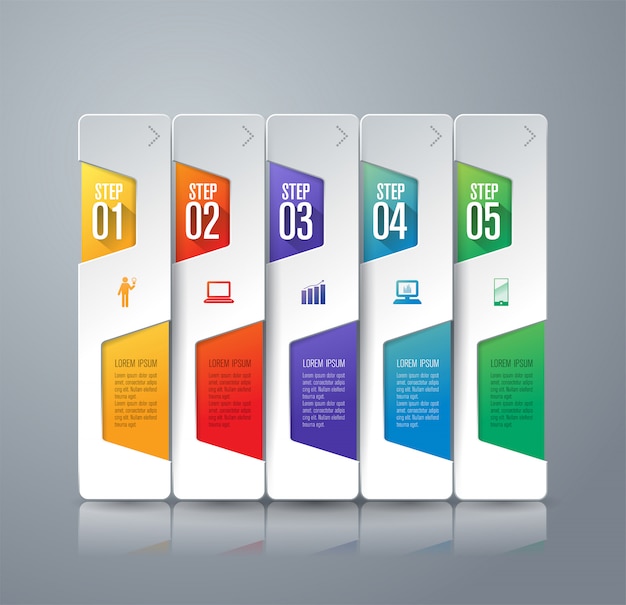 Vibrant Step-by-Step Infographic Panels with Numbered Icons | Jiffy Designs