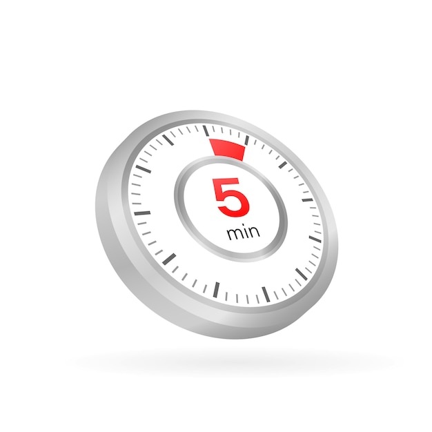 Five-Minute Countdown Timer with Bold Red Accents | Jiffy Designs