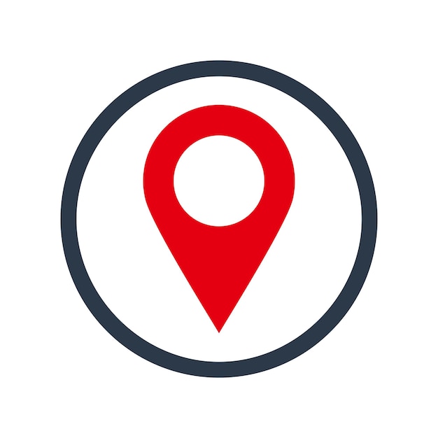 Iconic Red Map Marker in Simple Geometric Design | Jiffy Designs