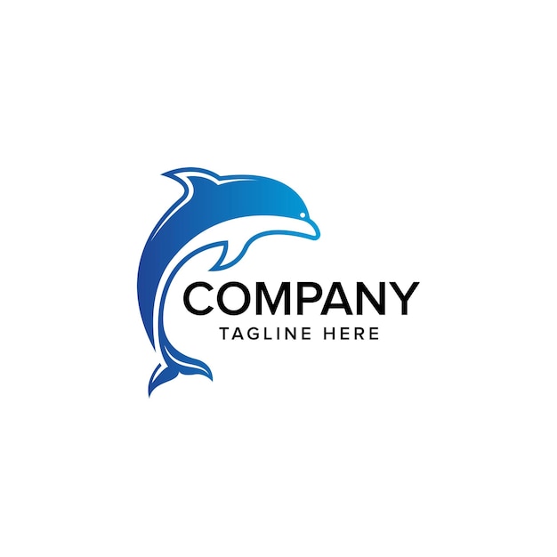 Elegant Blue Dolphin Logo Design for Aquatic Company | Jiffy Designs