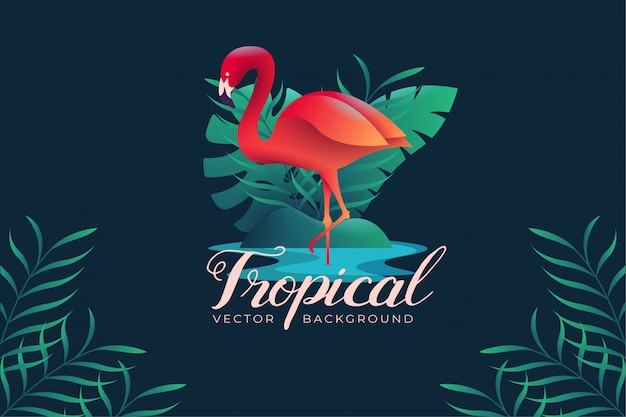 Vibrant Flamingo Amidst Lush Tropical Leaves and Typography | Jiffy Designs