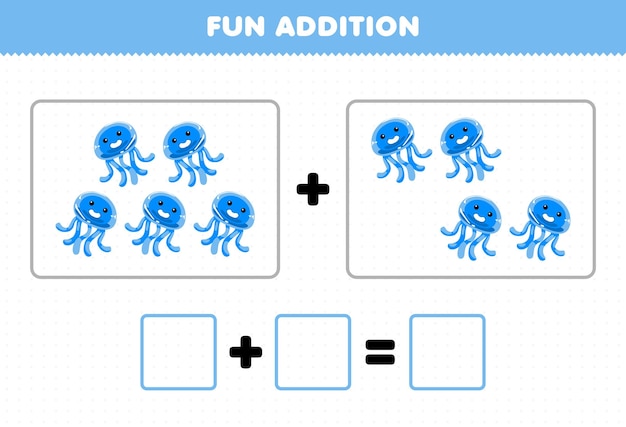 Playful Octopus Addition: Counting Cute Sea Creatures | Jiffy Designs