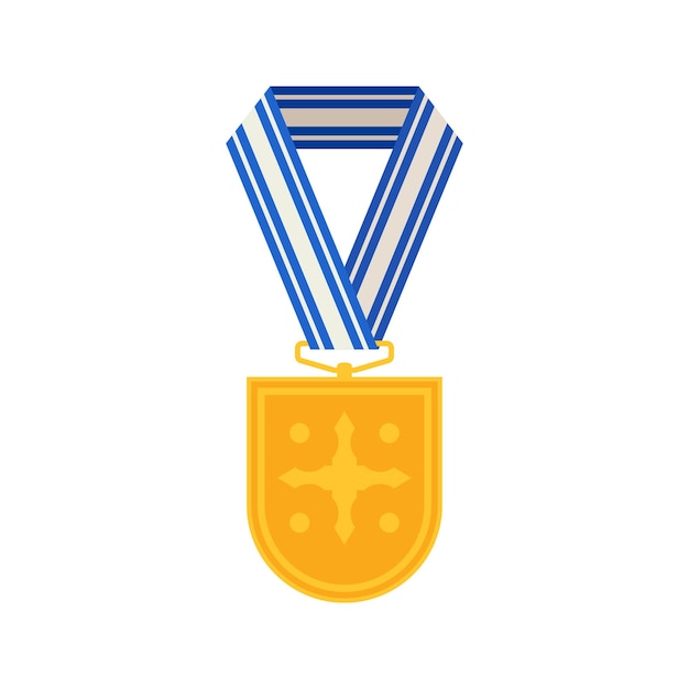 Vibrant Blue and Gold Award Medal with Striped Ribbon | Jiffy Designs