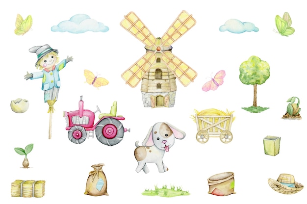 Charming Farm-Inspired Clipart Collection with Whimsical Elements ...