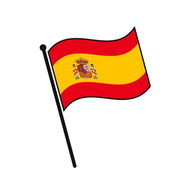 Vibrant Spanish Flag Waving Proudly on Pole | Jiffy Designs