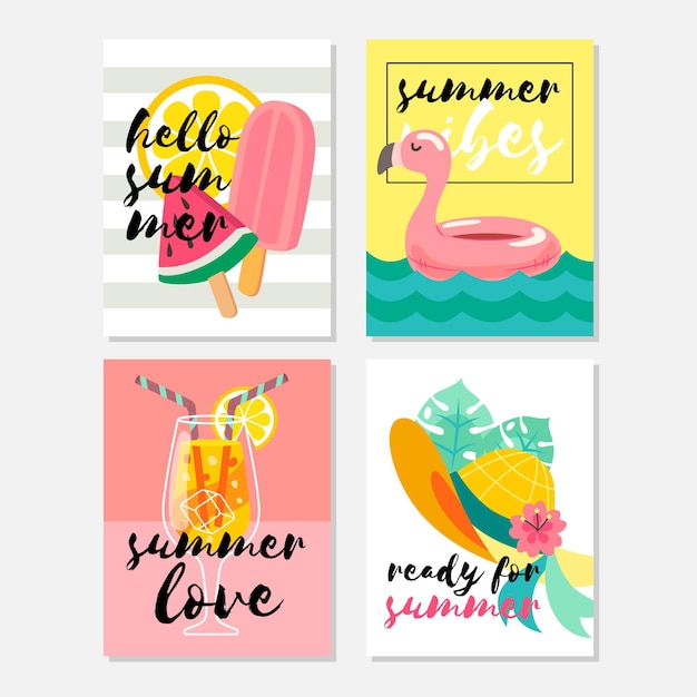 Vibrant Summer-Themed Illustration Collection with Playful Graphics ...