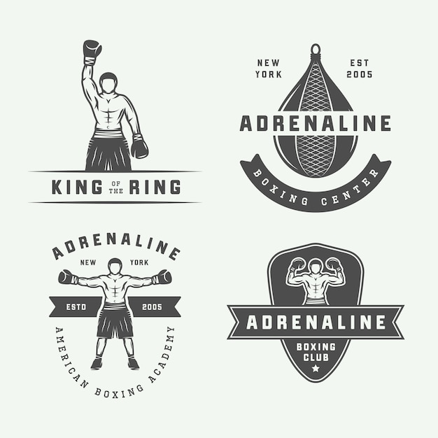 Vintage Fitness and Boxing Logos with Retro Flair | Jiffy Designs