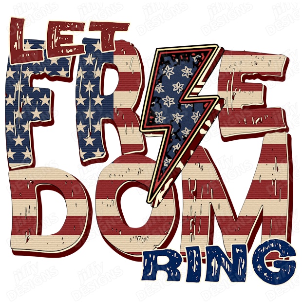 'Let Freedom Ring' Patriotic Typography with American Flag Motif ...