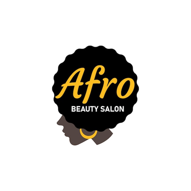 Vibrant Afro Beauty Salon Logo with Stylized Hair Design | Jiffy Designs