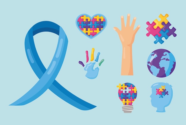 Vibrant Puzzle Pieces and Awareness Symbols for Autism Support | Jiffy ...