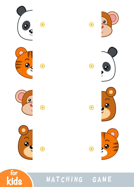 Adorable Animal Faces Matching Game for Kids | Jiffy Designs