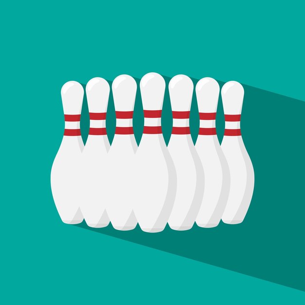 Striking Bowling Pin Silhouettes on Teal Background | Jiffy Designs