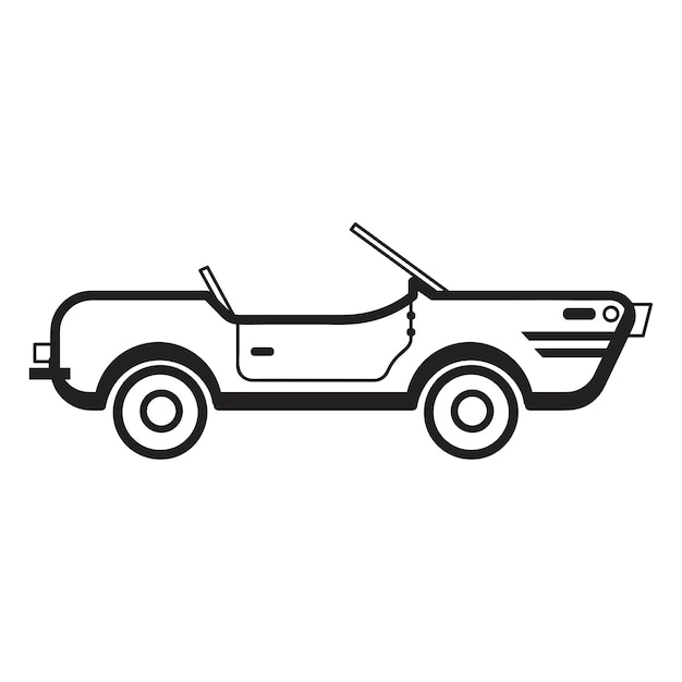 Stylized Vintage Off-Road Vehicle Outline Graphic Design | Jiffy Designs