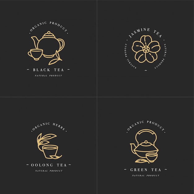 Elegant Floral Emblems for Premium Tea Varieties | Jiffy Designs