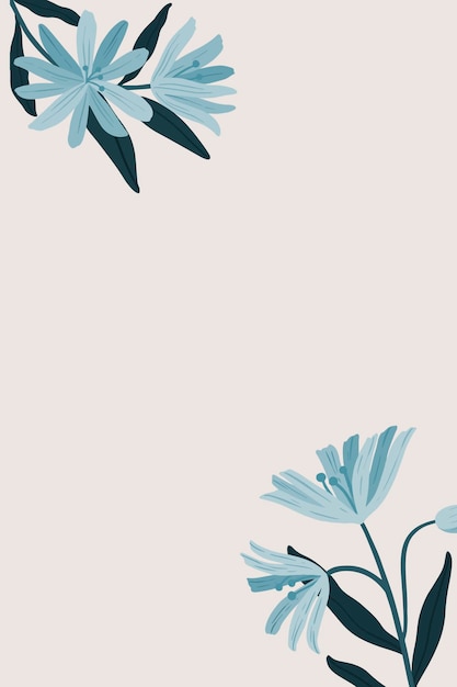 Minimalist Blue Floral Design with Silhouetted Blooms | Jiffy Designs