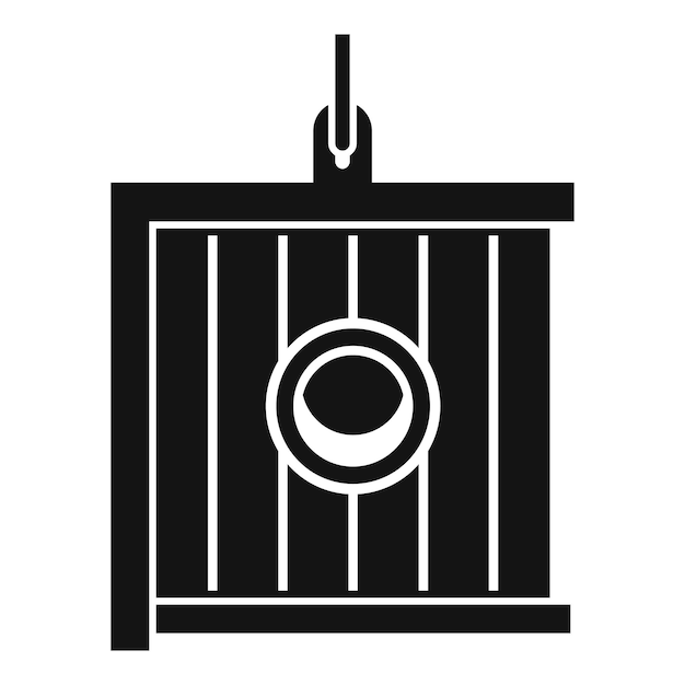 Minimalist Black and White Jail Cell Icon | Jiffy Designs