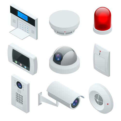 Isometric Alarm System Home. Home Security. Security Alarm Keypad With ...