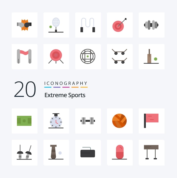 Diverse Collection of Extreme Sports Iconography and Symbols | Jiffy ...