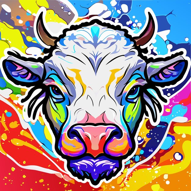 Vibrant and Captivating Cow Portrait | Jiffy Designs