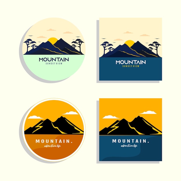 Diverse Mountain Landscape Illustrations for Versatile Applications ...