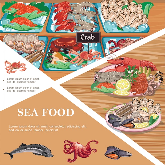 Vibrant Seafood Collage: Crabs, Shrimp, and Delectable Marine Delights ...