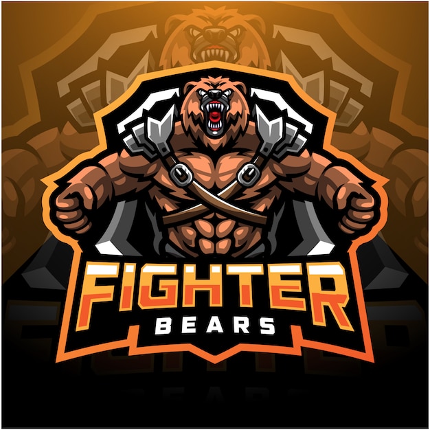 Fierce and Formidable Fighter Bears Esports Logo | Jiffy Designs