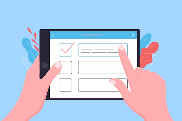 Hands Completing Checklist on Digital Tablet | Jiffy Designs