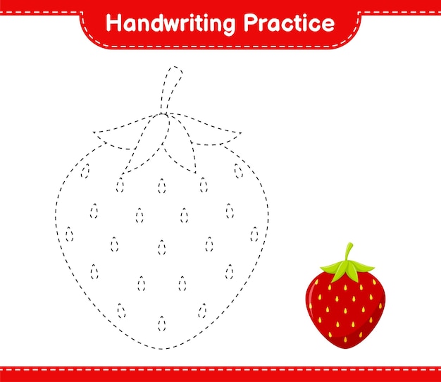 Vibrant Strawberry Handwriting Practice Sheet | Jiffy Designs