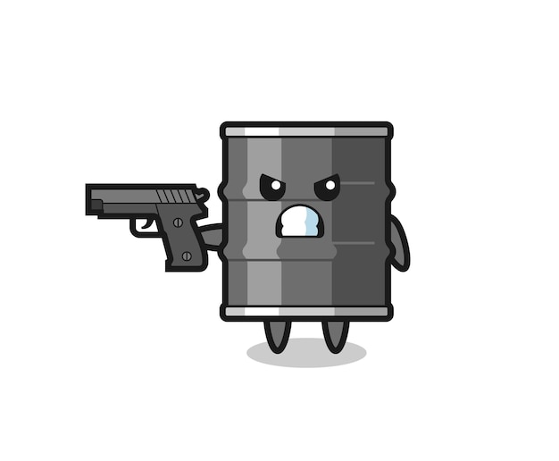 Fearless Folder Mascot Wielding Handgun in Cartoon Style | Jiffy Designs