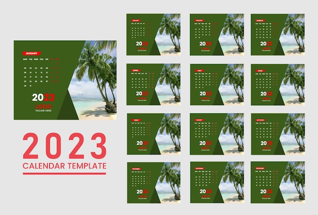 Tropical Beach Paradise 2023 Calendar with Palm Trees | Jiffy Designs