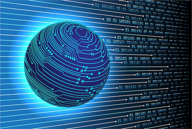 Captivating Digital Sphere Amidst Binary Code Backdrop | Jiffy Designs