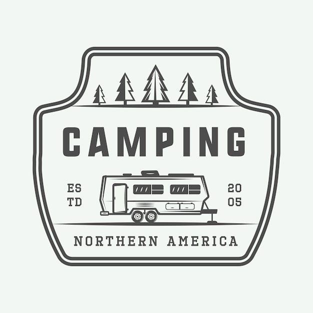 Iconic Camping Adventure: Vintage Trailer Emblem for Northern America ...