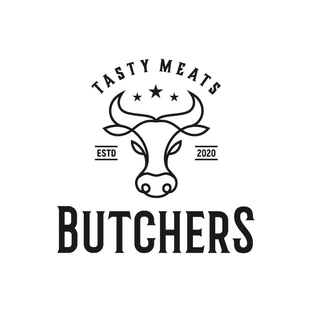 Iconic Butcher Shop Logo with Distinctive Bull Emblem | Jiffy Designs