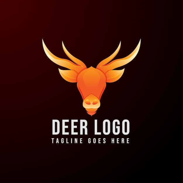Majestic Deer Emblem with Fiery Antlers and Glowing Eyes | Jiffy Designs