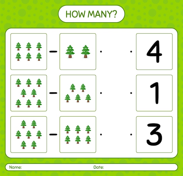 Counting Green Pine Trees in a Fun Math Activity | Jiffy Designs