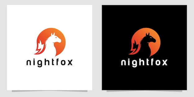 Elegant Nightfox Logo with Stunning Sunset Silhouette | Jiffy Designs