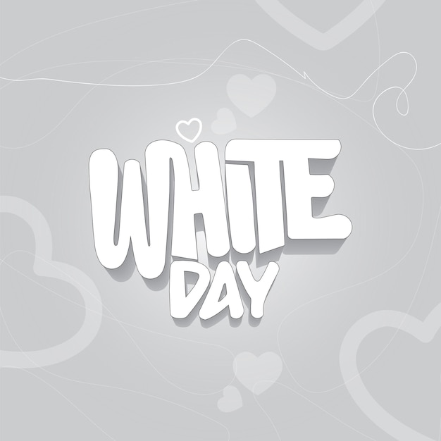 Playful White Hearts and Cursive 'White Day' Text | Jiffy Designs