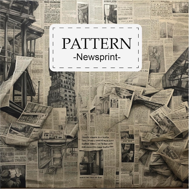 Vintage Newsprint Collage with Diverse Newspaper Clippings | Jiffy Designs