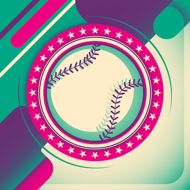 Vibrant Baseball Emblem with Playful Geometric Shapes | Jiffy Designs