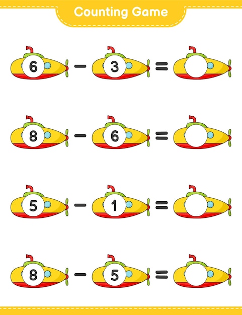 Playful Submarine Counting Game for Kids | Jiffy Designs