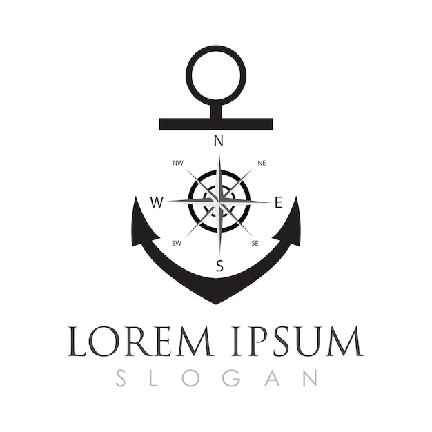 Striking Nautical Anchor with Compass Rose Icon | Jiffy Designs