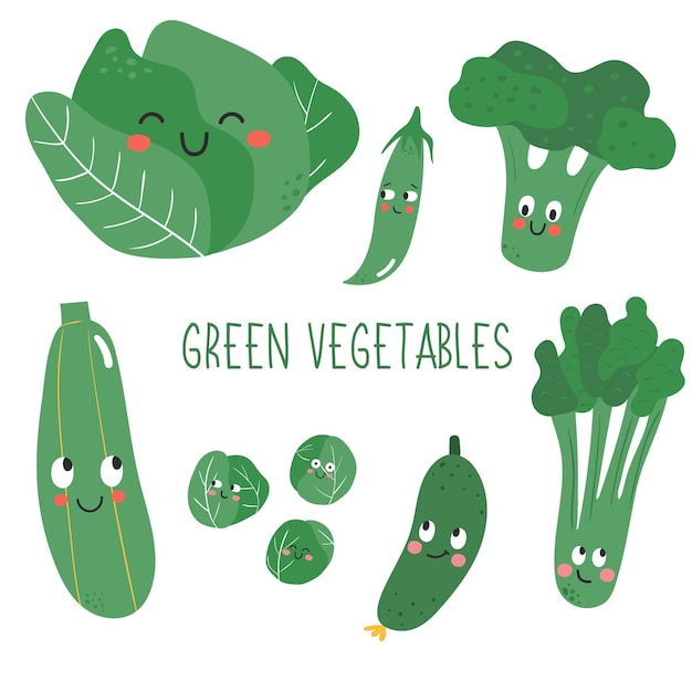 Cheerful Green Vegetable Friends in Playful Illustration | Jiffy Designs