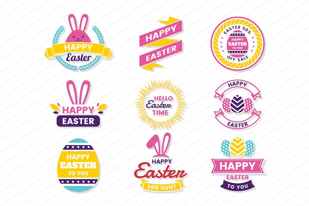 Vibrant Easter Celebration Graphics with Bunny and Egg Designs | Jiffy ...