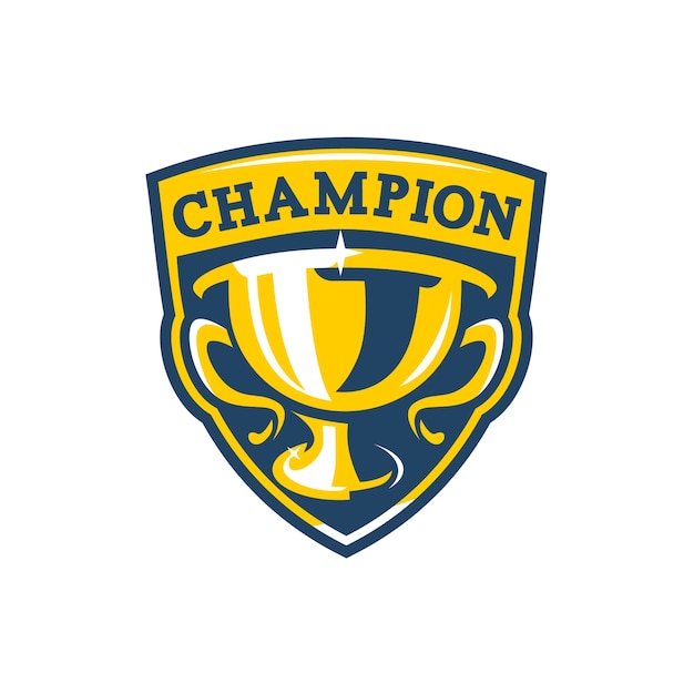 Iconic Champion Trophy Shield in Bold Navy and Gold | Jiffy Designs