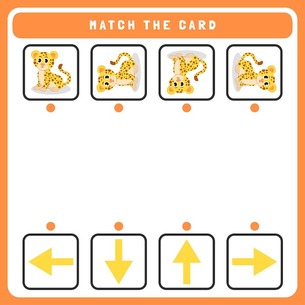 Vibrant Animal Symbols and Directional Arrows Match Game | Jiffy Designs