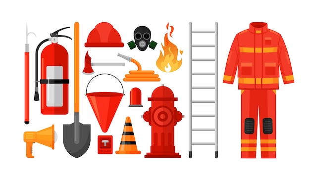 Vibrant Collection of Essential Firefighting Equipment and Gear | Jiffy ...
