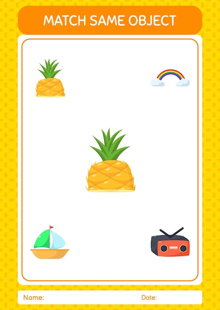 Vibrant Pineapple and Playful Icons Match Game | Jiffy Designs